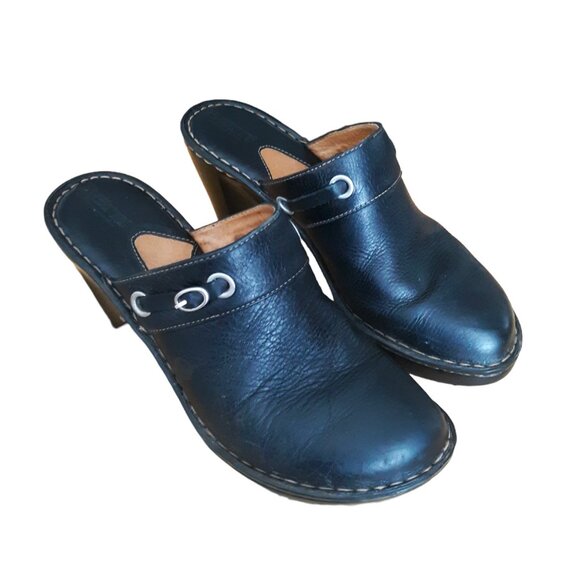 Born | Shoes | Born Corii Leather Mule Clogs Black Size 9 | Poshmark